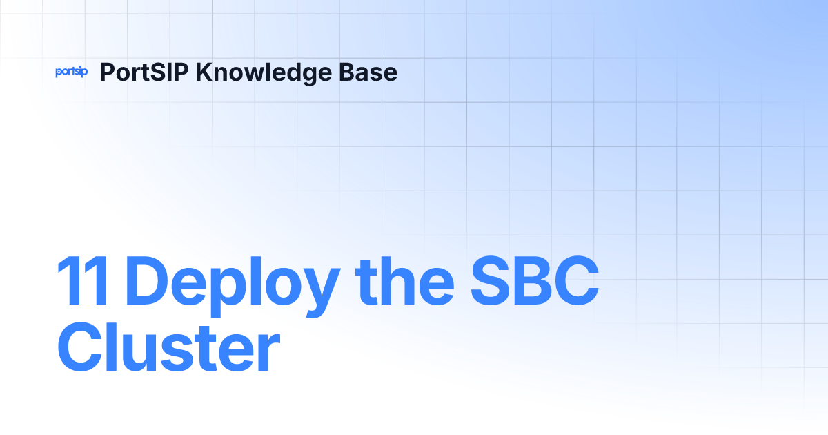 11 Deploy the SBC Cluster | PortSIP Knowledge Base